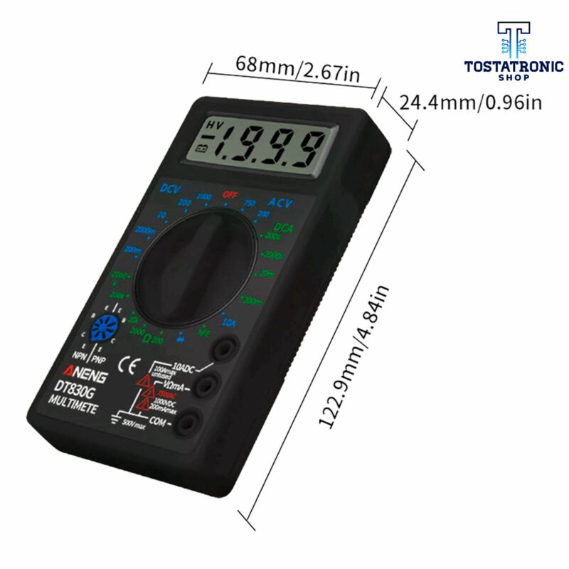 Multimetro Digital DT830B Color Negro – Tostatronic